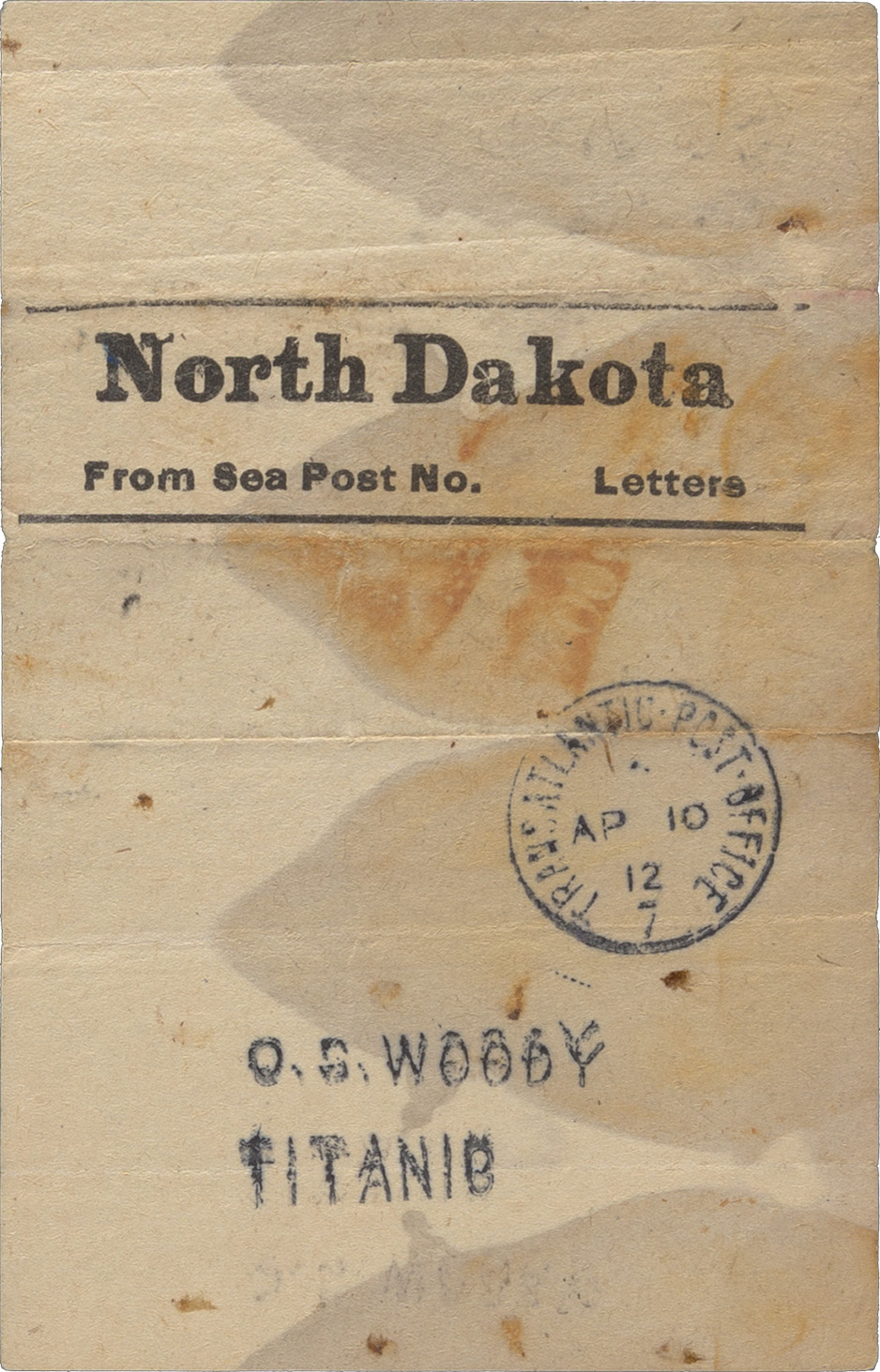 Post Office facing slips from the RMS Titanic